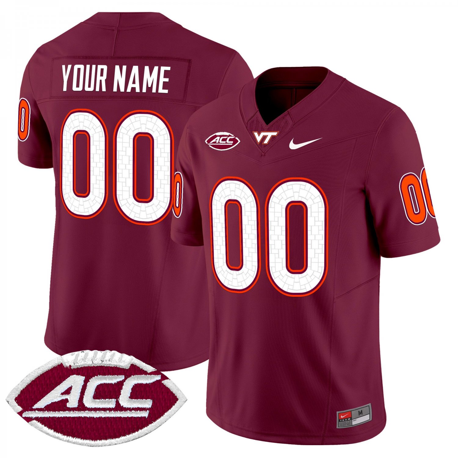 Custom Virginia Tech Hokies Jersey 2025 Limited Stitched Maroon
