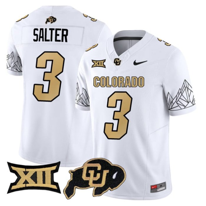 Kaidon Salter Jersey #3 Colorado Buffaloes 2025 Limited V2 Stitched White