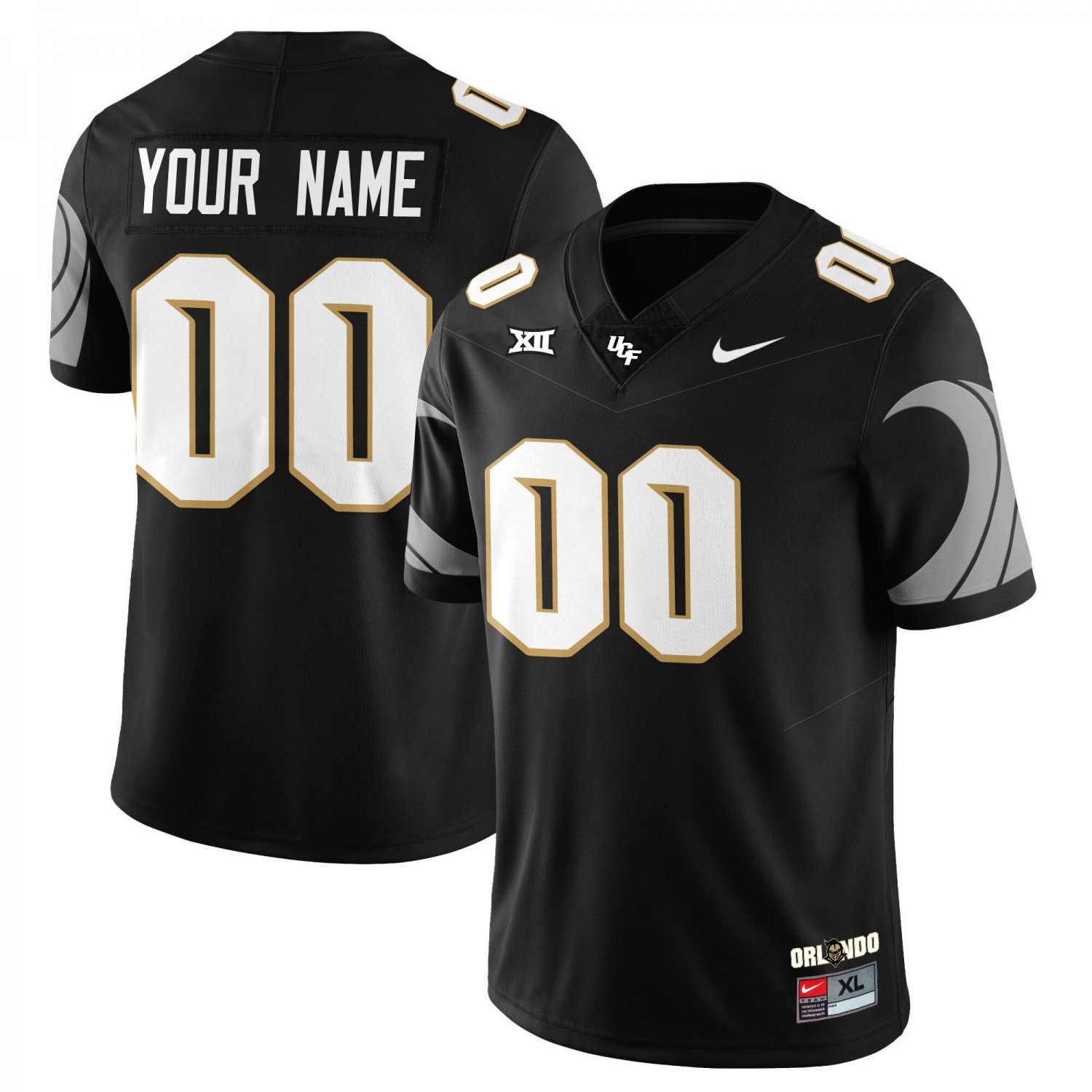 Custom UCF Jersey Name, Number Football 2025 Core Uniforms Stitched Black