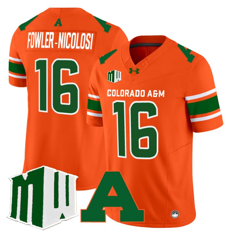 Fowler-Nicolosi Jersey #16 Colorado State Rams 2024 Stitched Orange