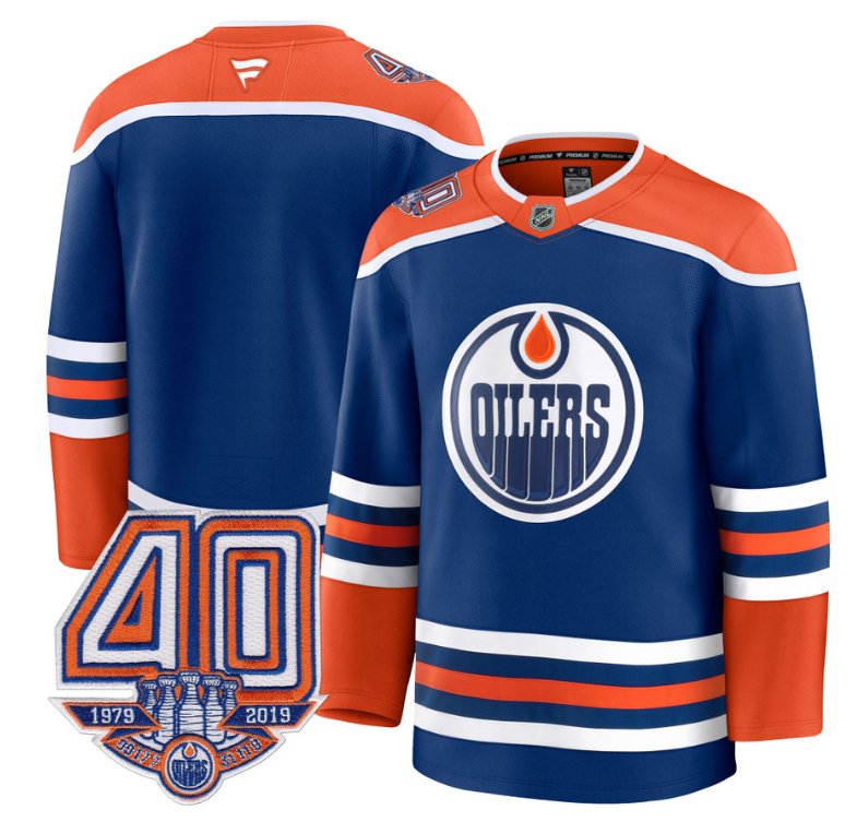 Men's Team Jersey Edmonton Oilers 40th Anniversary Patch Premium ...