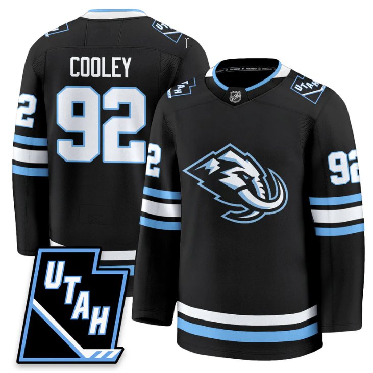 Logan Cooley Jersey #92 Utah Hockey Mammoth 2025 Limited All Stitched Black