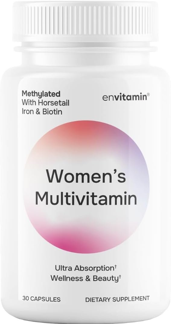 Women's Methylated Multivitamin & Biotin Complex with Iron, Horsetail ...