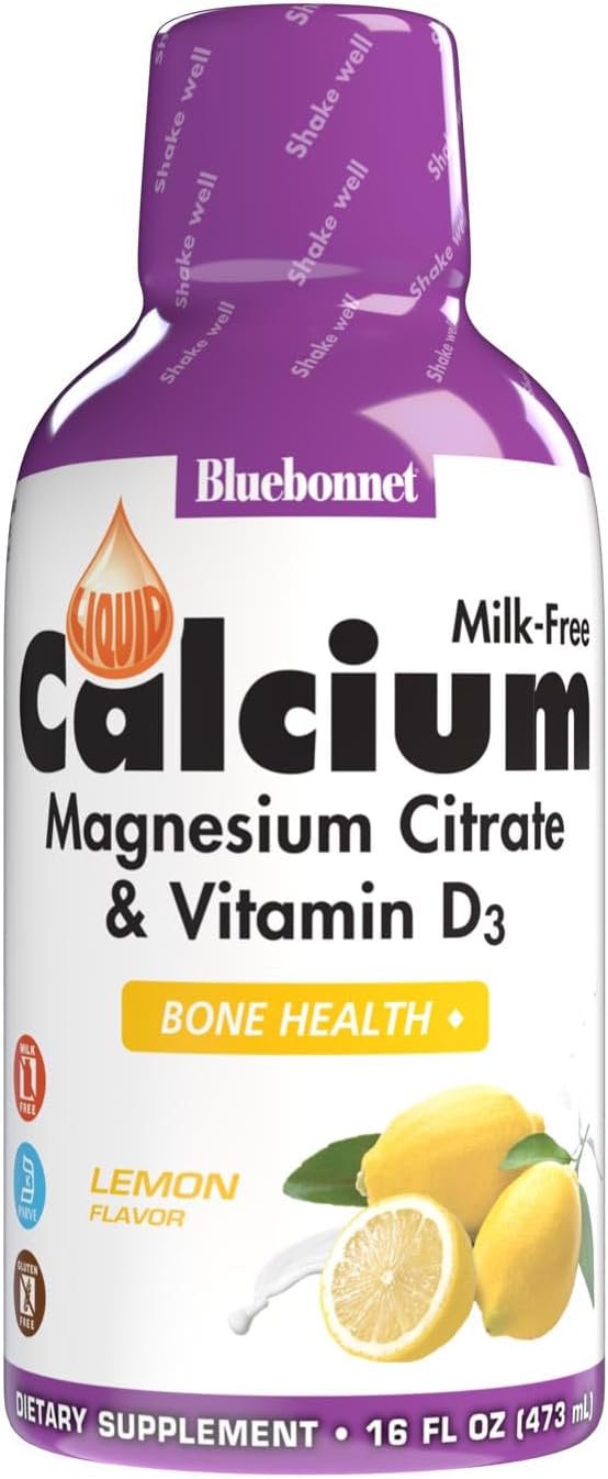 Bluebonnet Liquid Calcium Citrate & Magnesium with Vitamin D3, Bone ...