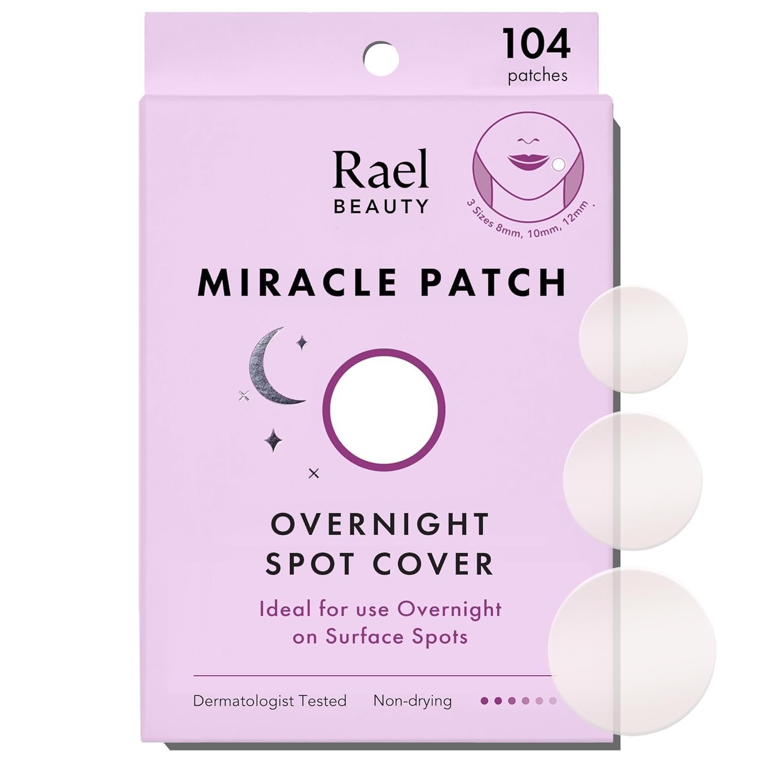 Rael Miracle Overnight Spot Cover – 104 Vegan Hydrocolloid Acne Patches ...