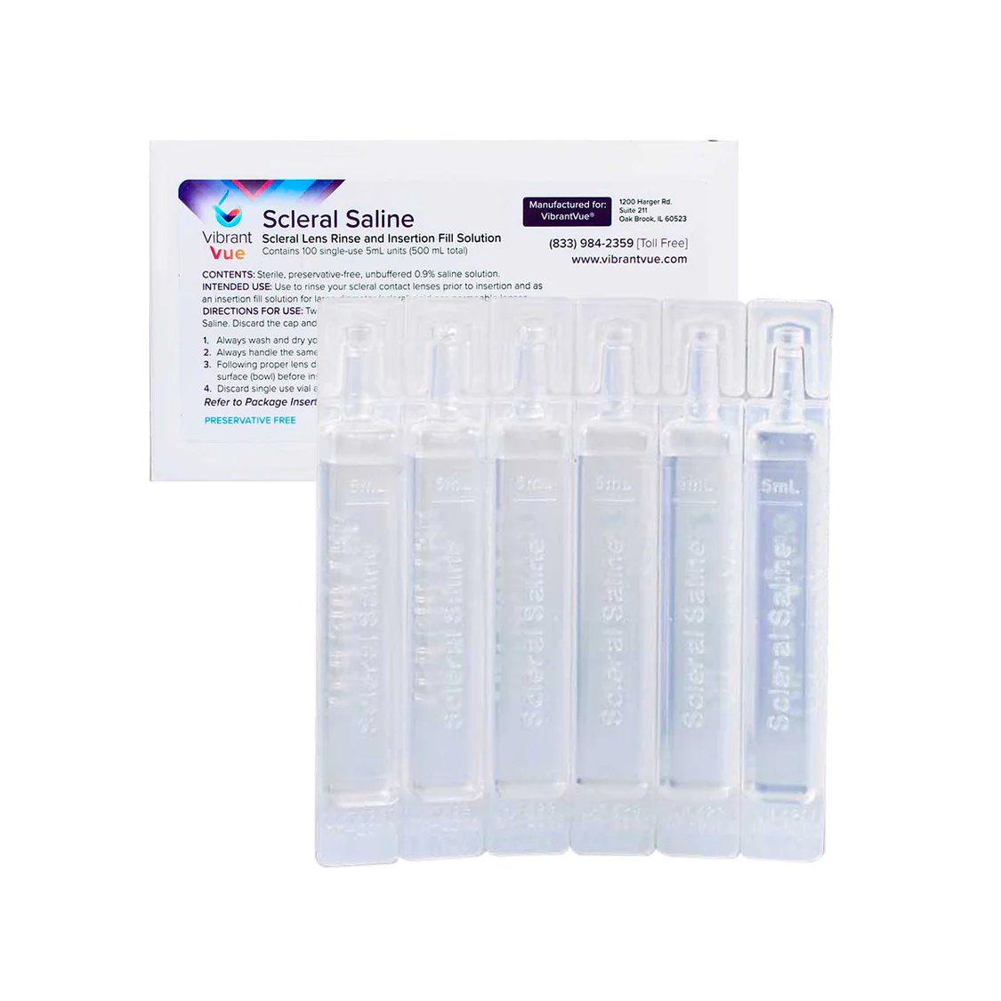 Vibrant Vue Saline Lens Rinse and Insertion Fill Solution, 100% ...
