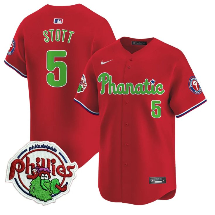 Bryson Stott Jersey #5 Phillies Phanatic Patch Vapor Premier Limited ...