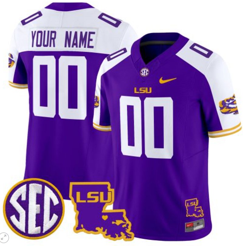 Custom LSU Tigers Jersey Name and Number 2024 Louisiana Patch Limited ...