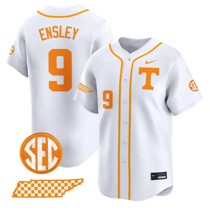 Hunter Ensley Jersey #9 Tennessee Vols 2025 Premier Limited Stitched White