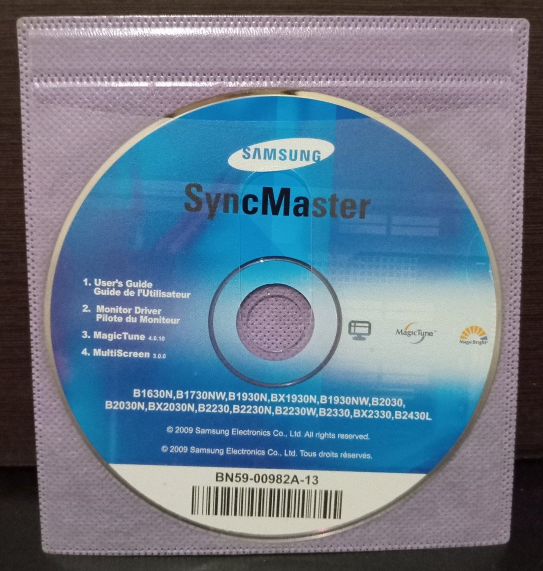 Samsung SyncMaster Monitor B1630N,B1730NW, B1930N, BX1930N... Software DVD