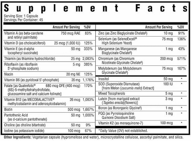 Seeking Health Multivitamin One, 1 a Day Multivitamin Supplement for ...