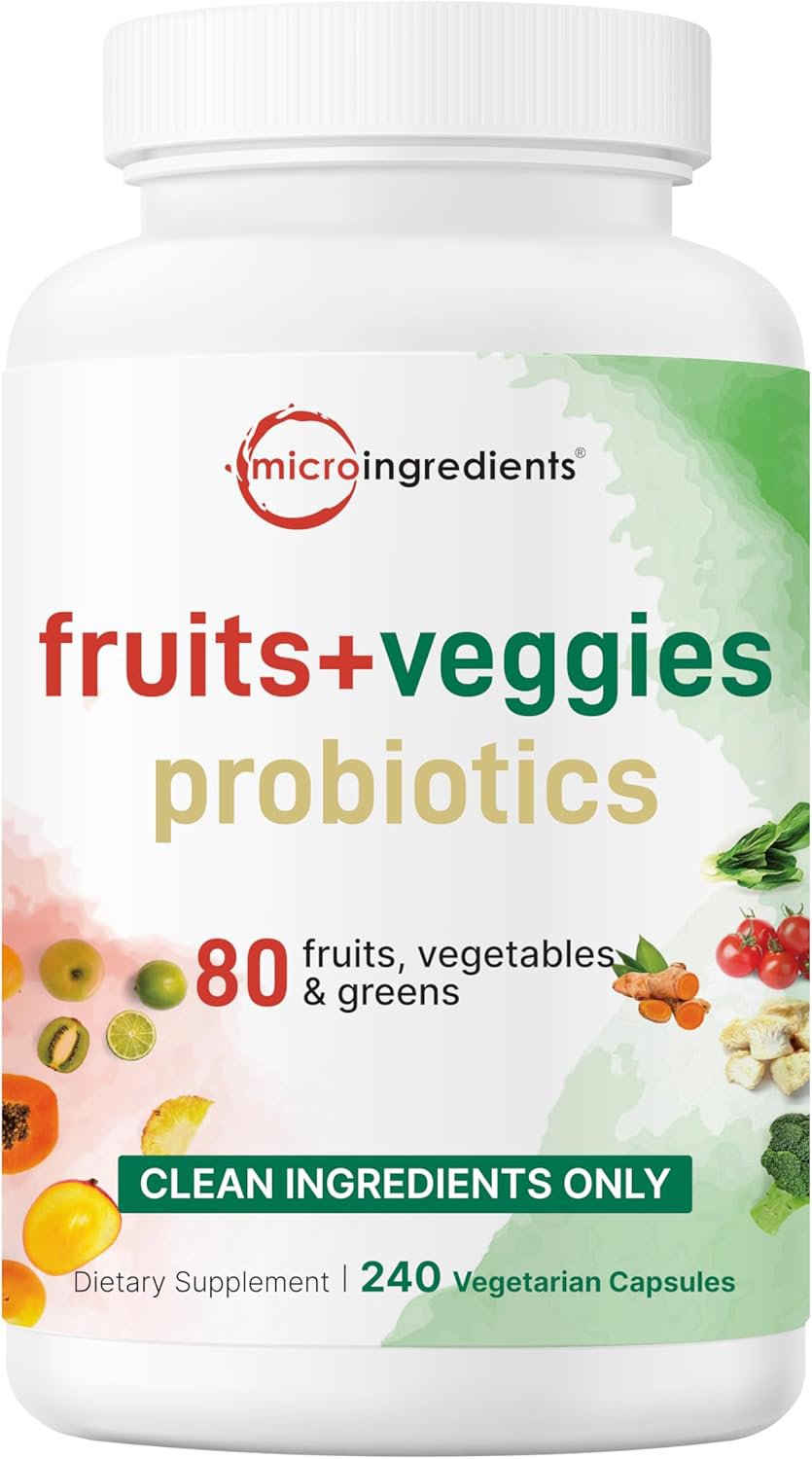 Micro Ingredients Fruit and Veggies Supplement with Probiotics, 240 ...
