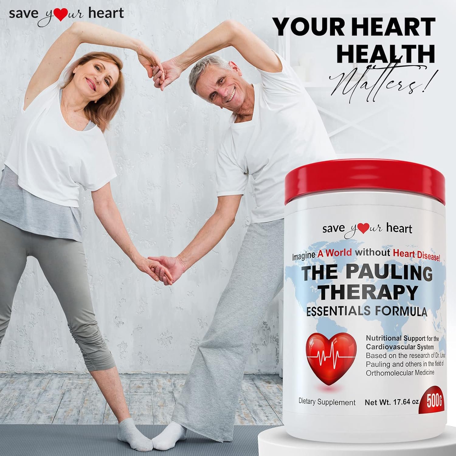 Cardio Health Powder Supplement - The Pauling Therapy Essentials Formula (PTEF) Healthy Vitamin C