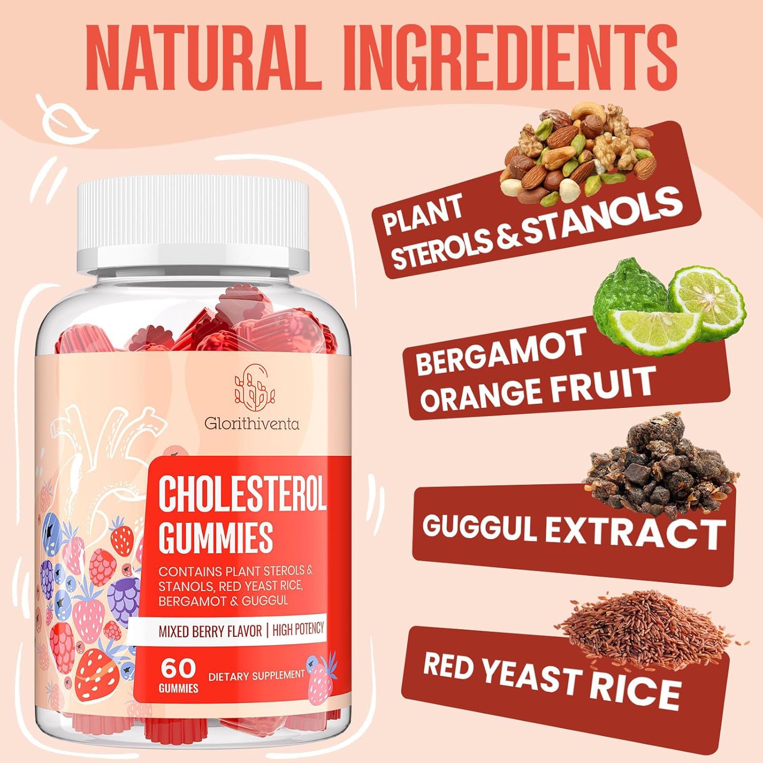 Cholesterol Supplement with Plant Sterols & Stanols, Guggul, Bergamot ...