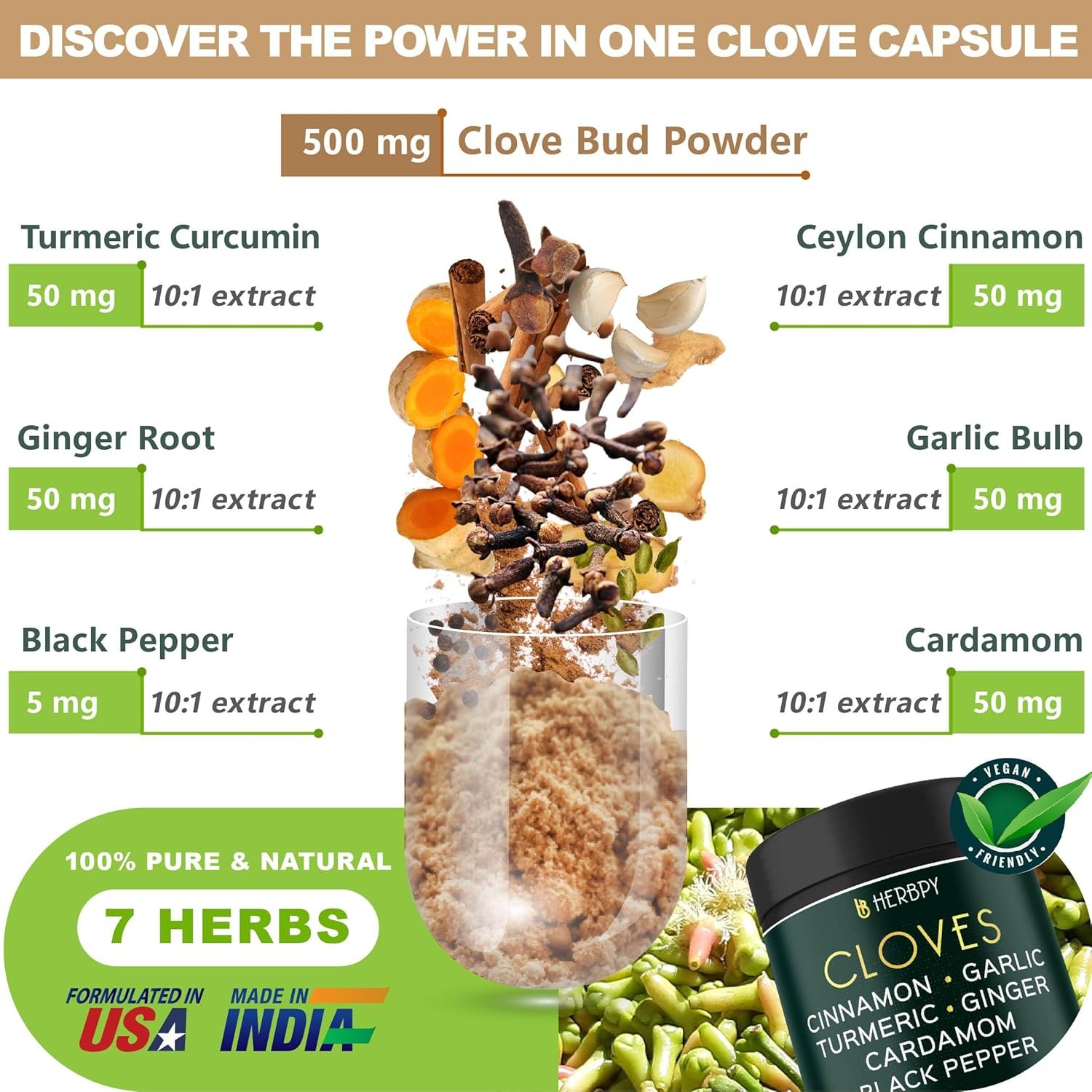 7in1 Clove Supplement Rich in Vitamins & Minerals Supports Digestion ...