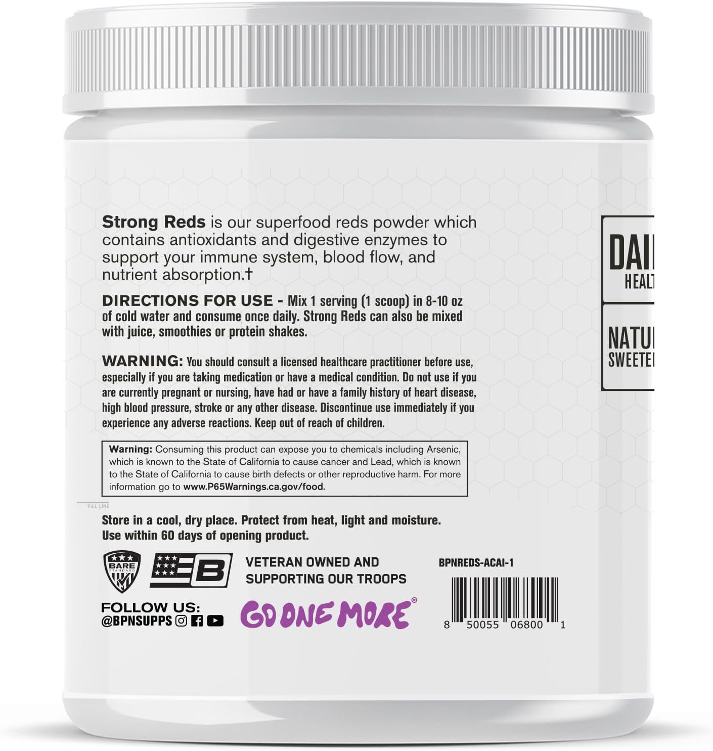 BARE PERFORMANCE NUTRITION, BPN Strong Reds Superfood Powder, Digestive ...