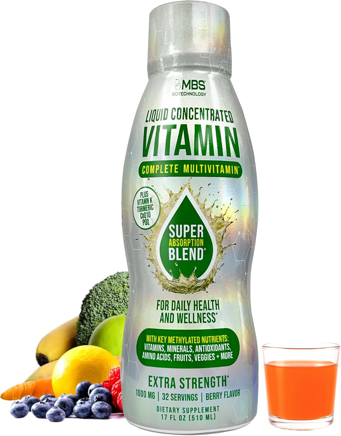 Liquid Multivitamin for Adults – Complete High-Absorption Daily Vitamin ...