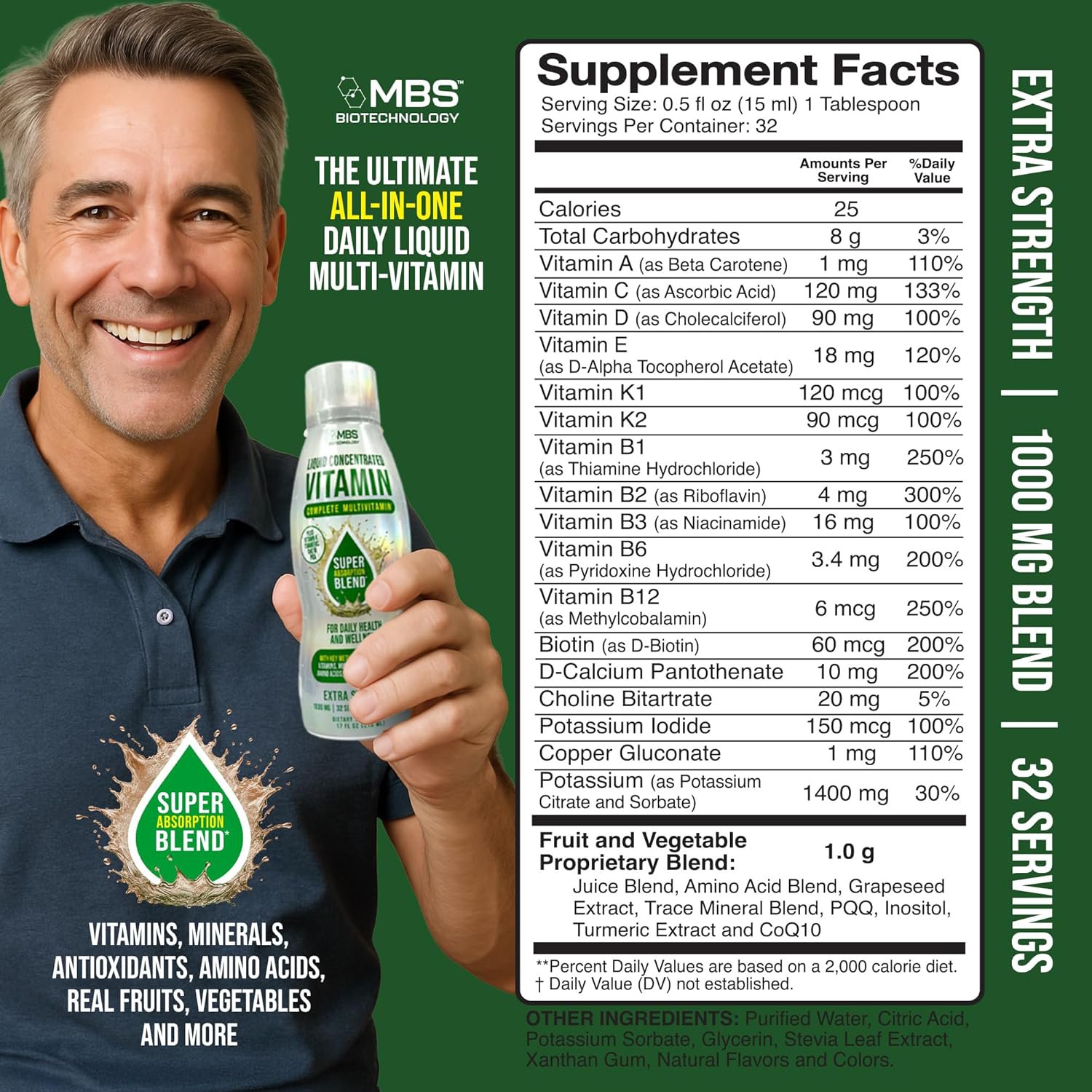 Liquid Multivitamin for Adults – Complete High-Absorption Daily Vitamin ...