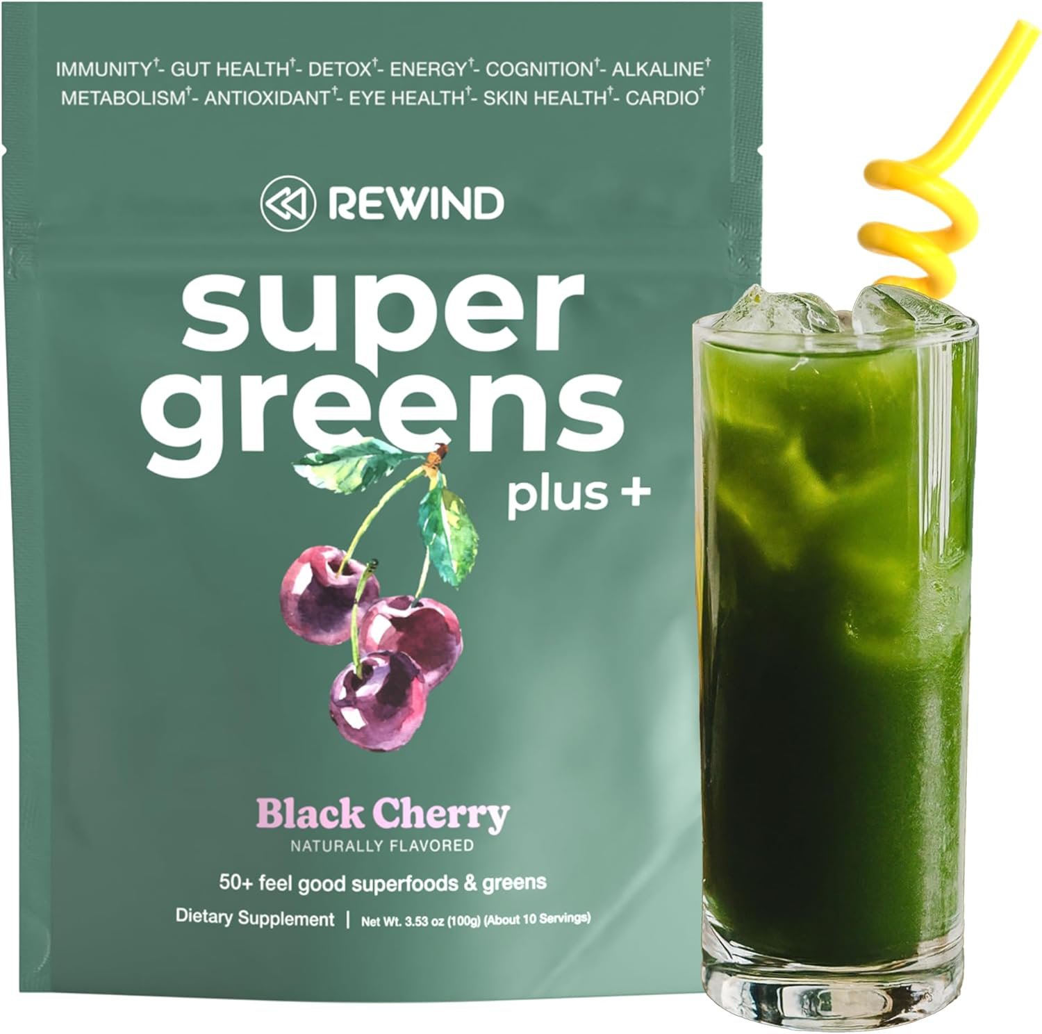 Super Greens Powder with 50+ Superfoods – Daily Green Juice for The ...