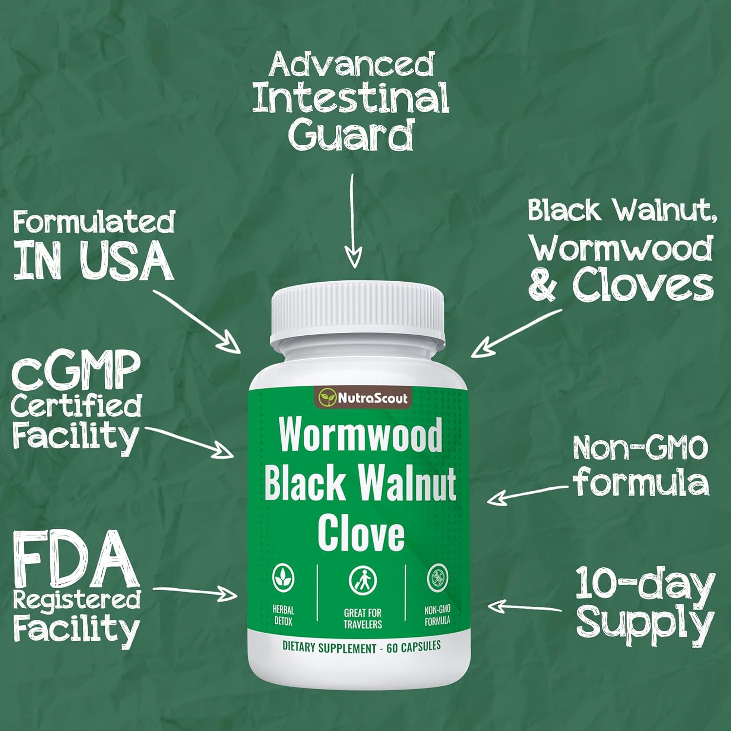Wormwood, Black Walnut & Clove Complex | Whole Body Detox Cleanse | Lab ...