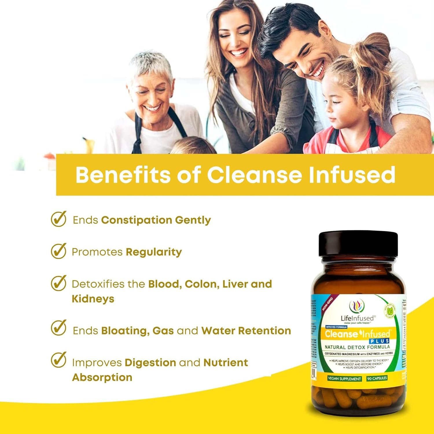 Life Infused Cleanse Infused Plus - Premium Natural Colon Cleanser with ...