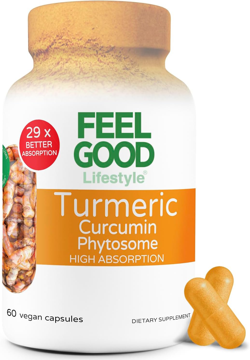 FeelGood Superfoods - Turmeric Curcumin Capsules - Ultra High ...