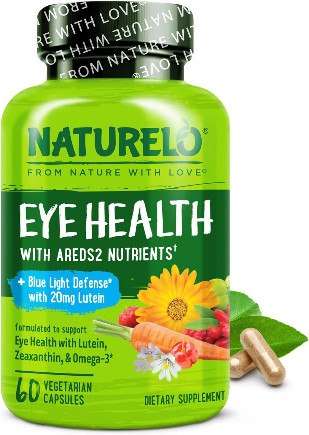 NATURELO Eye Vitamins - AREDS 2 Formula Nutrients with Lutein ...