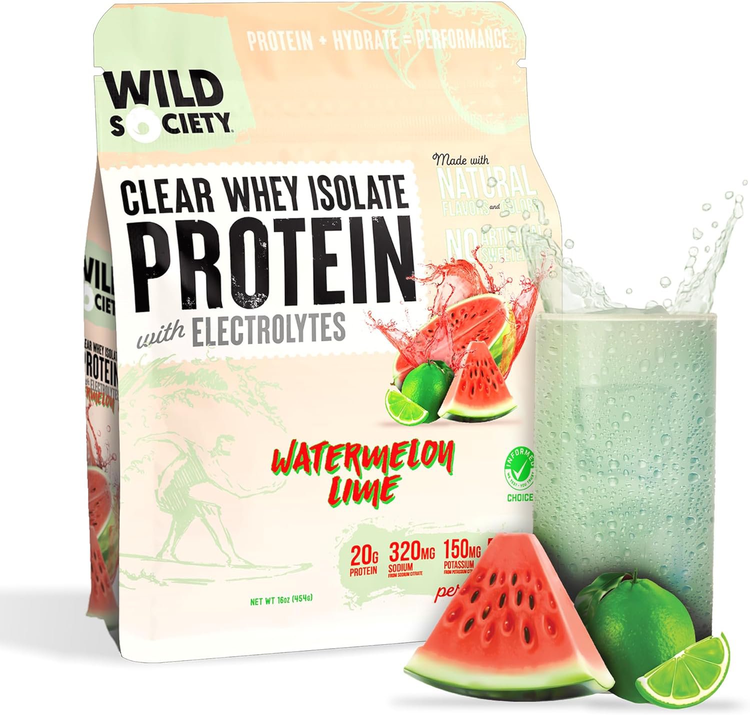 WILD SOCIETY - Clear Protein Powder + Electrolytes - 20g Clear Whey ...