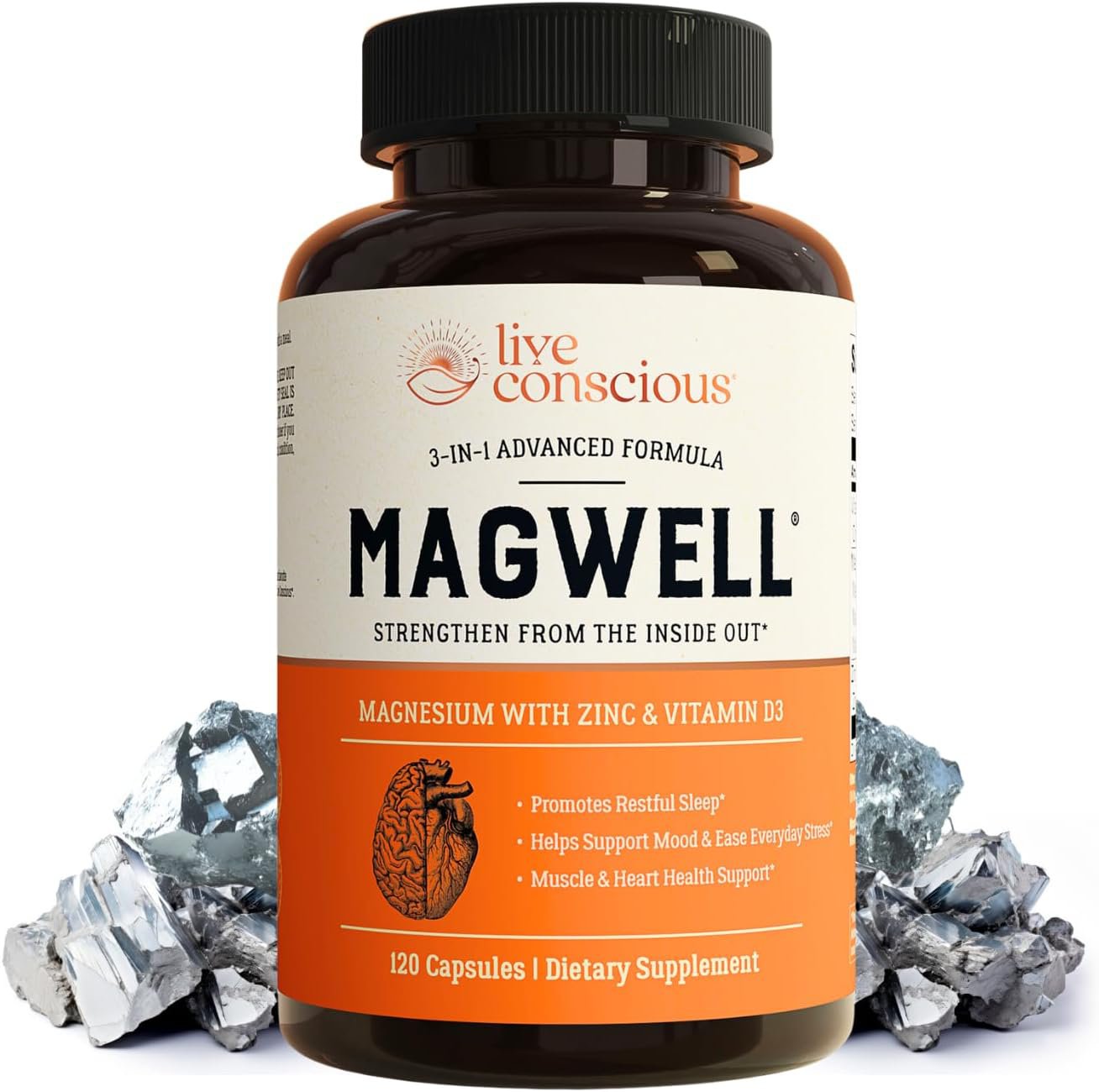 Live Conscious Magwell Magnesium Zinc & Vitamin D3 - Magnesium ...