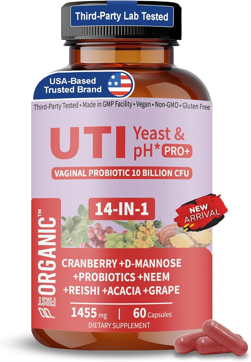 UTI Yeast & pH Pro+ for Daily Feminine Hydration & Balance Support with ...