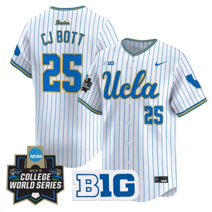 UCLA Bruins 2025 College World Series Patch Baseball Stitched Pinstripe ...