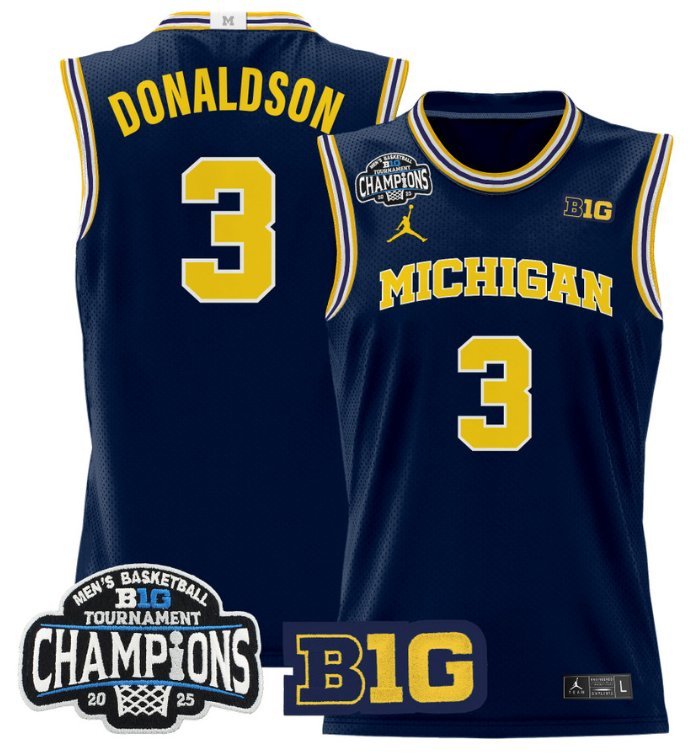 Tre Donaldson Jersey #3 Michigan Wolverines 2025 Big Ten Champions ...