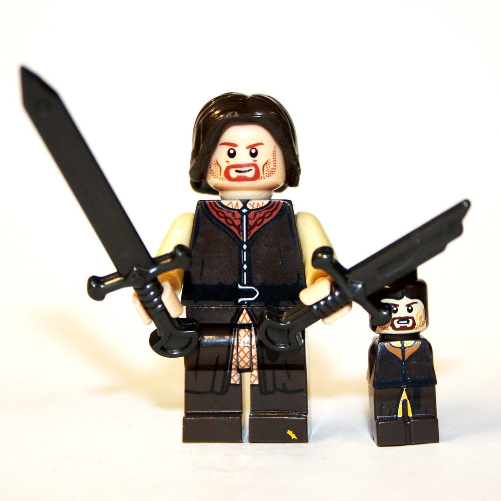 Custome Minifigure Block Aragorn Brown Outfit Lotr Lord Of The Rings ...