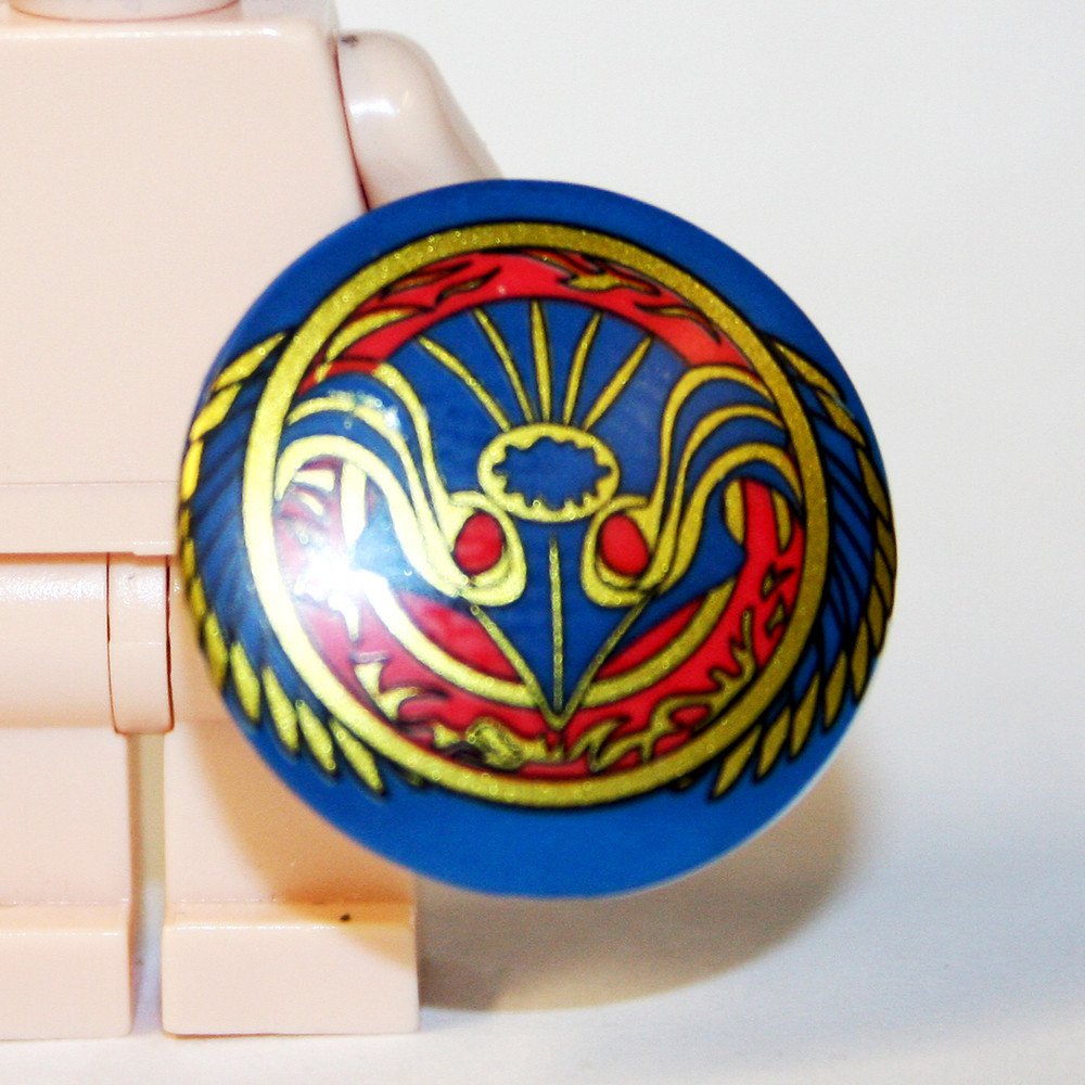Custome Minifigure Block Greek Blue Round Shield For Knight From US