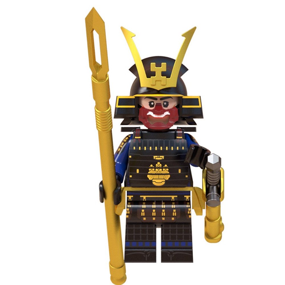 Custome Minifigure Block Samurai Warrior Blue And Gold From US