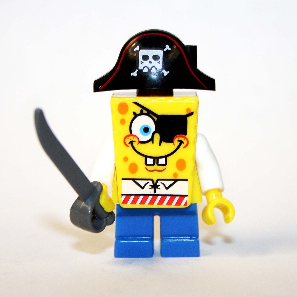 Custome Minifigure Block Spongebob Squarepants Pirate Cartoon From US