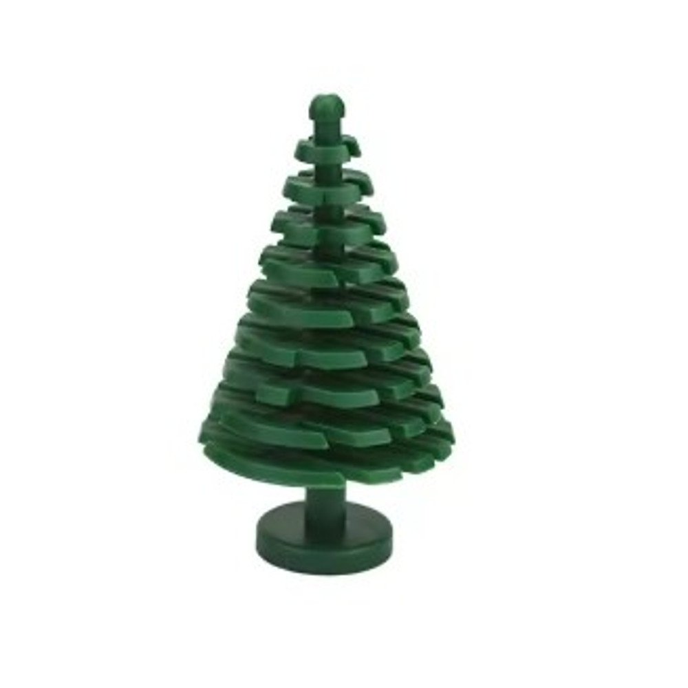 Custome Minifigure Block Spruce Tree Dark Green Plant Piece From US