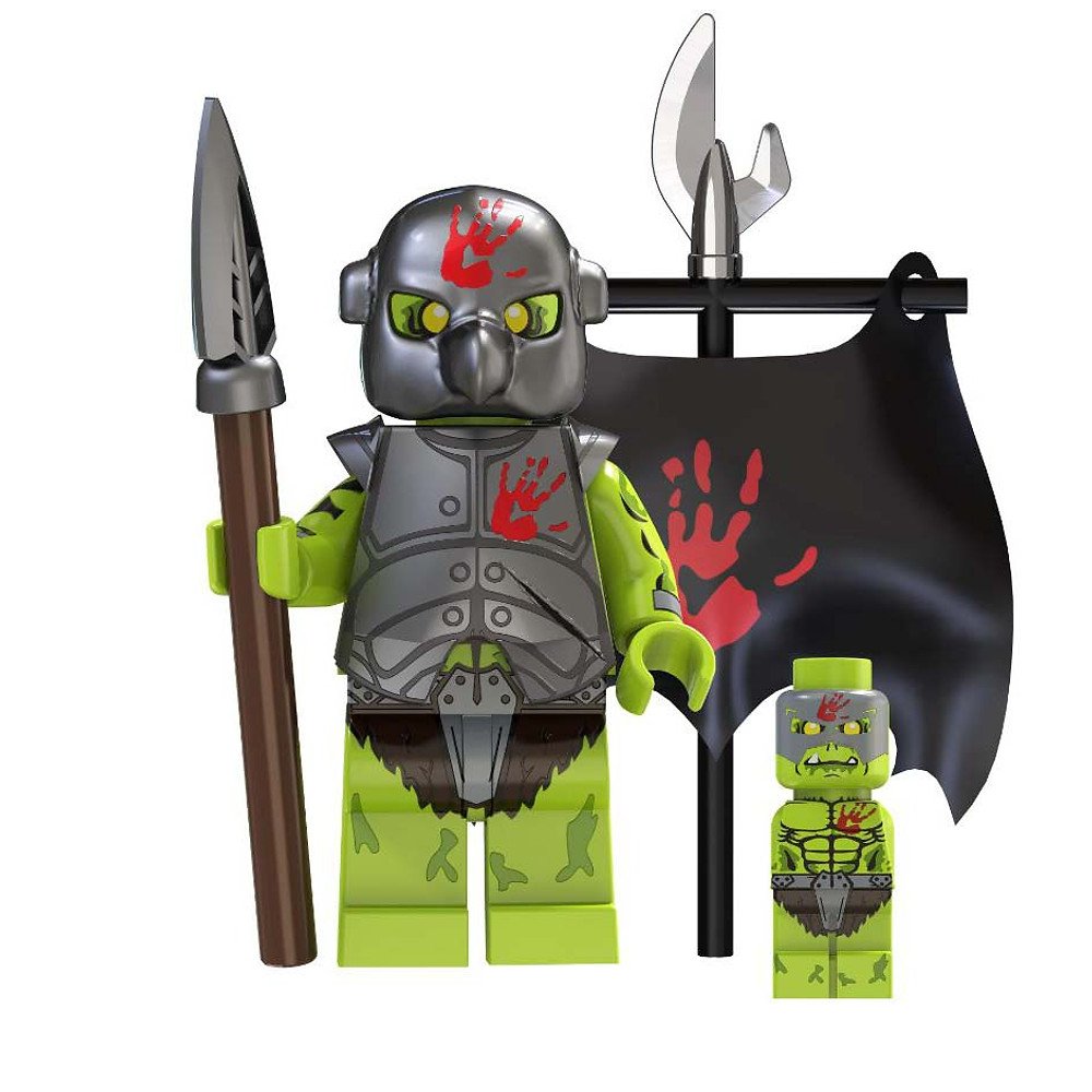 Custome Minifigure Uruk-Hai Orc Pig Snout Lotr Lord Of The Rings Hobbit ...