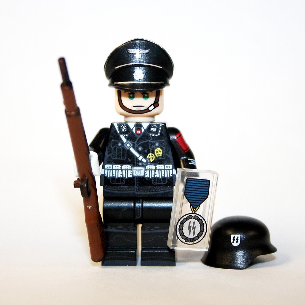 Custome Minifigure German Ww2 Ss Hitler Guard Officer From US