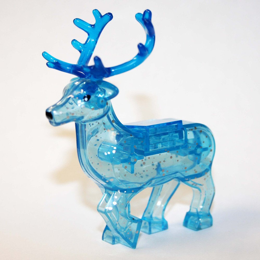 Custome Minifigure Clear Blue Magic Christmas Reindeer From US