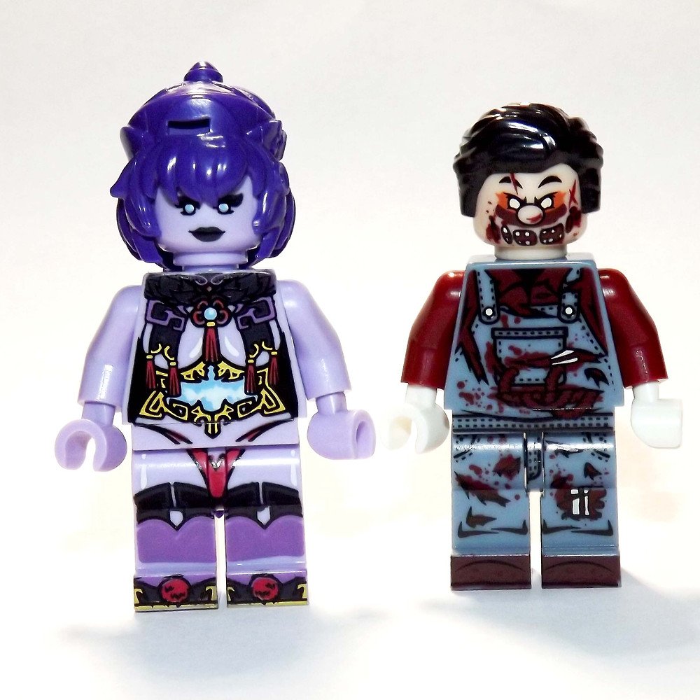 Custome Minifigure Female Vampire And Hillbilly Zombie Horror Movie From US