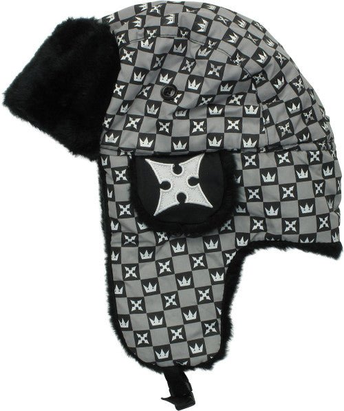 Kingdom Hearts Sora Checker Plush Trapper Beanie Hat in White