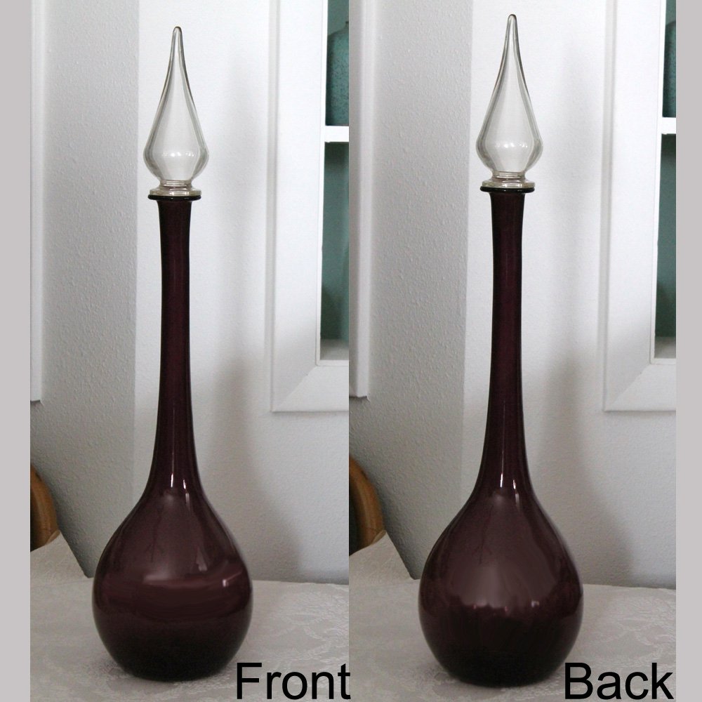 Vintage Venetia Italian Edward P. Paul Balboa Purple Glass Decanter Bottle
