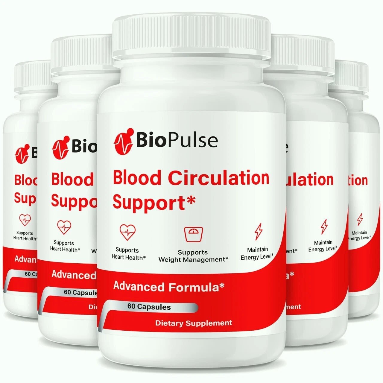 (5 Pack) BioPulse Glycogen Support Capsules, Advanced Blood Formula
