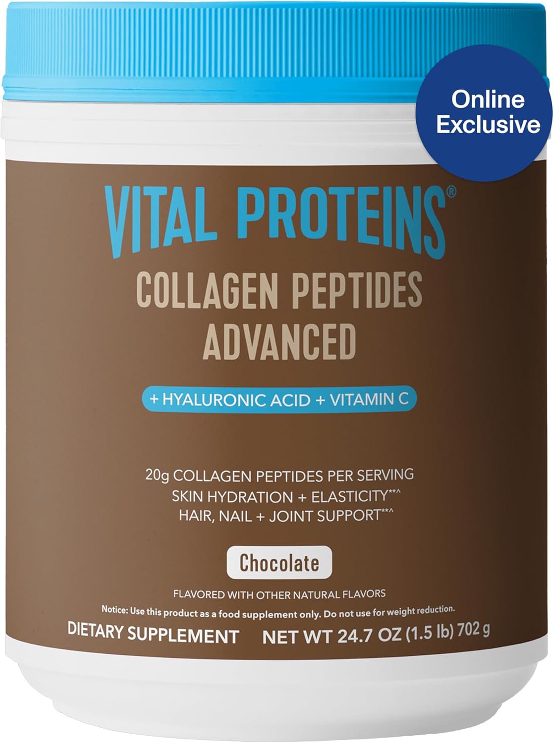 Vital Proteins Collagen Peptides Advanced Chocolate Flavor Powder, 24.7oz
