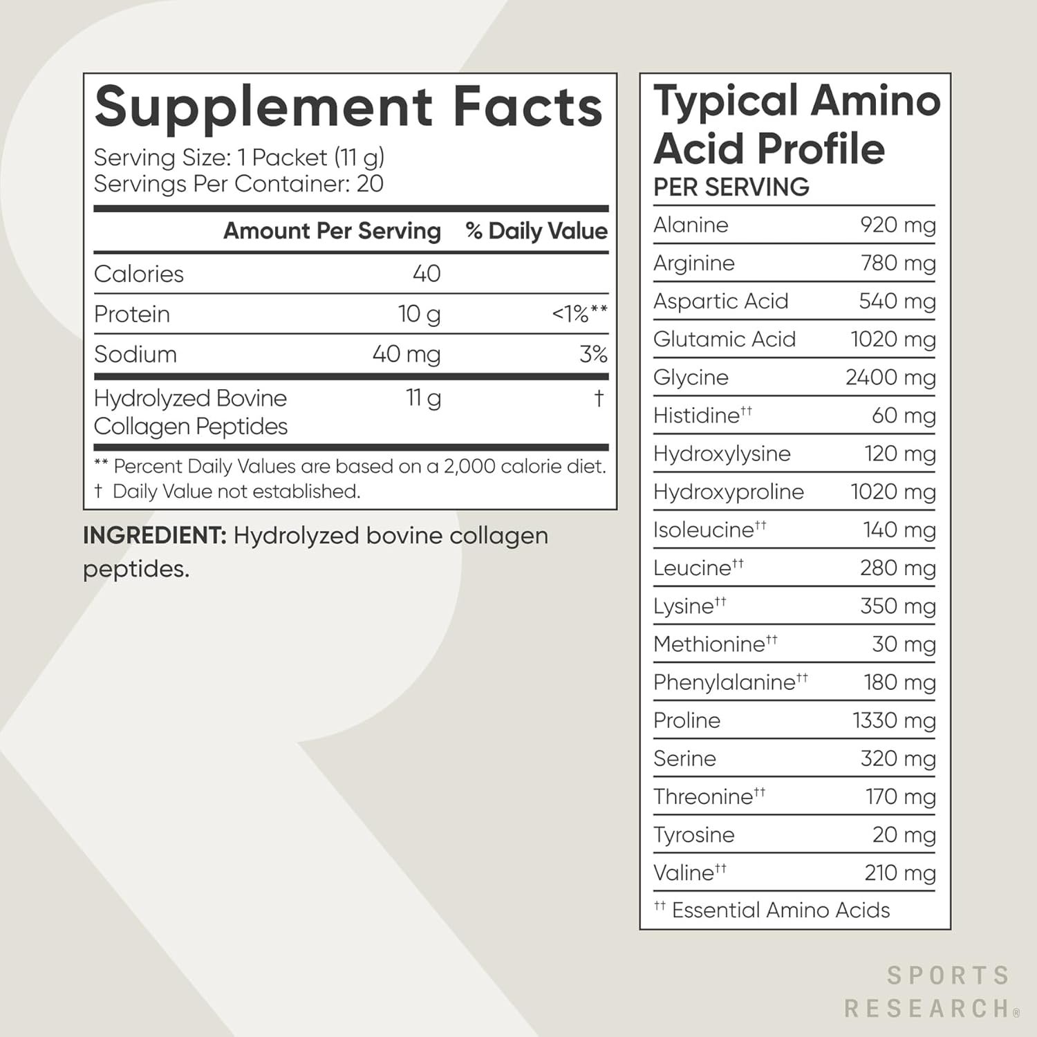 Sports Research Collagen Peptides - Hydrolyzed Type 1 & 3 Collagen ...