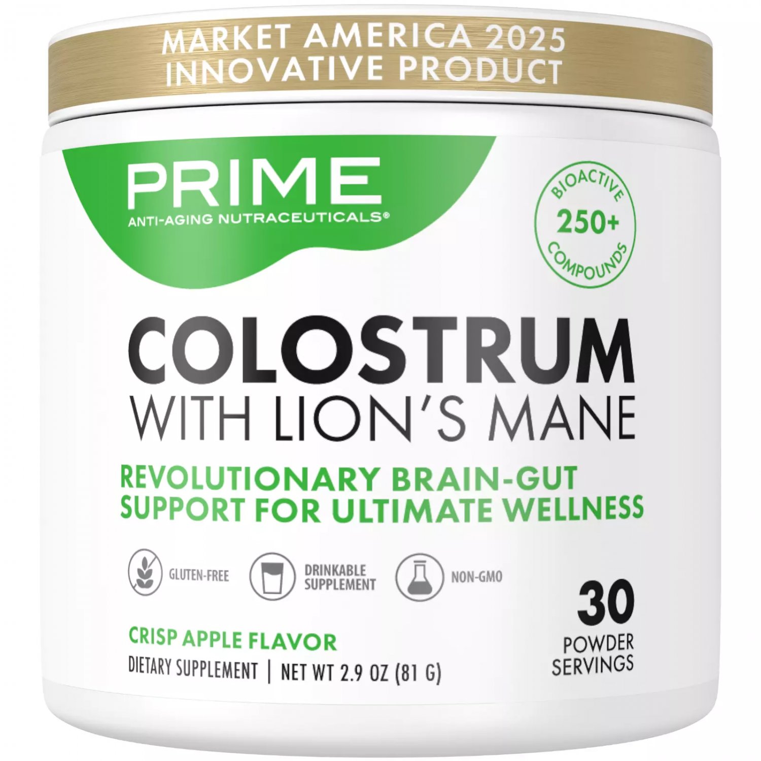 Prime™ Colostrum with Lion’s Mane | Immune & Brain Support | 30 Servings