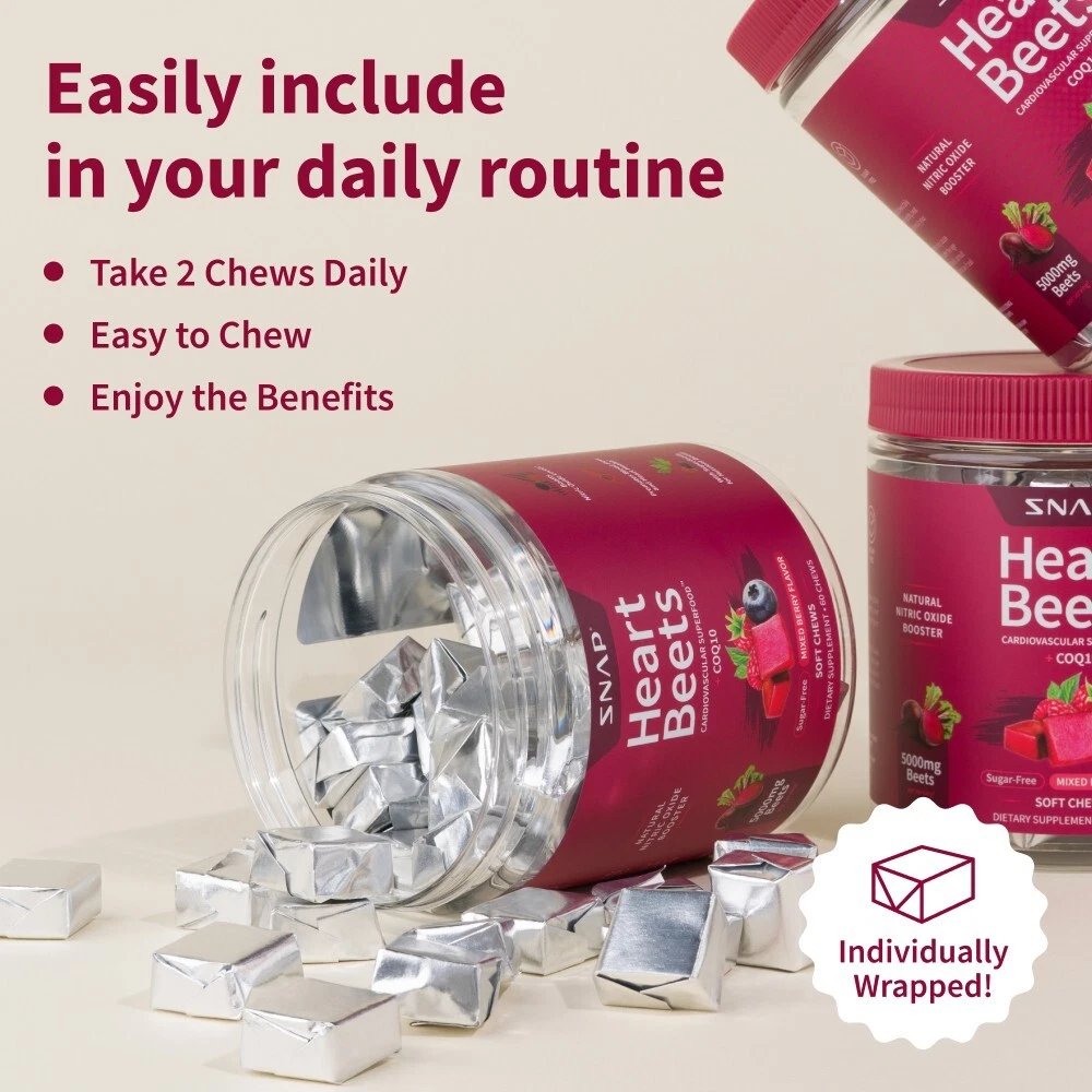 Snap Heart Beets Chews – 10X More Beets, Sugar-Free