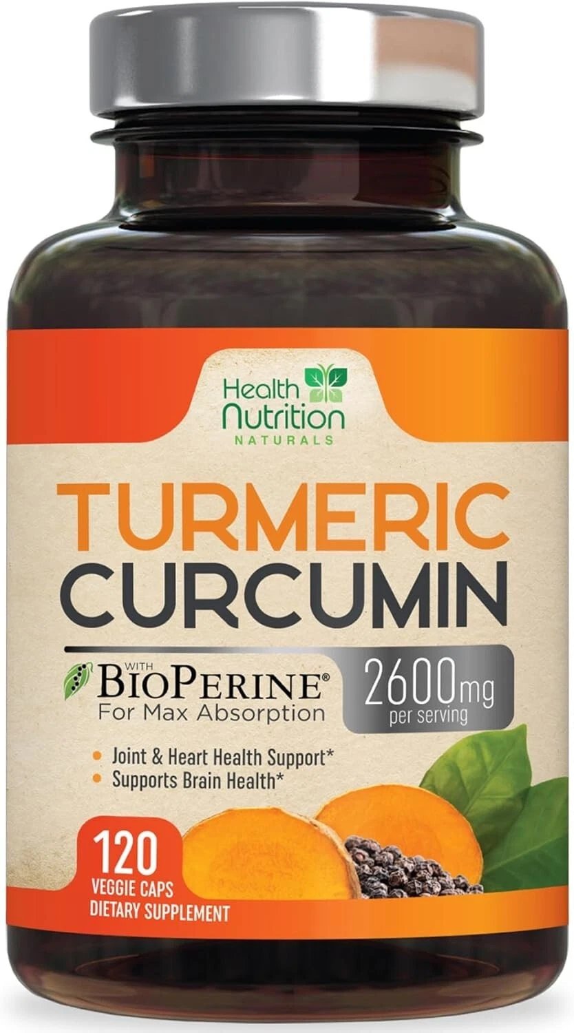 Turmeric Curcumin Supplement – Extra Strength 2600mg with BioPerine ...
