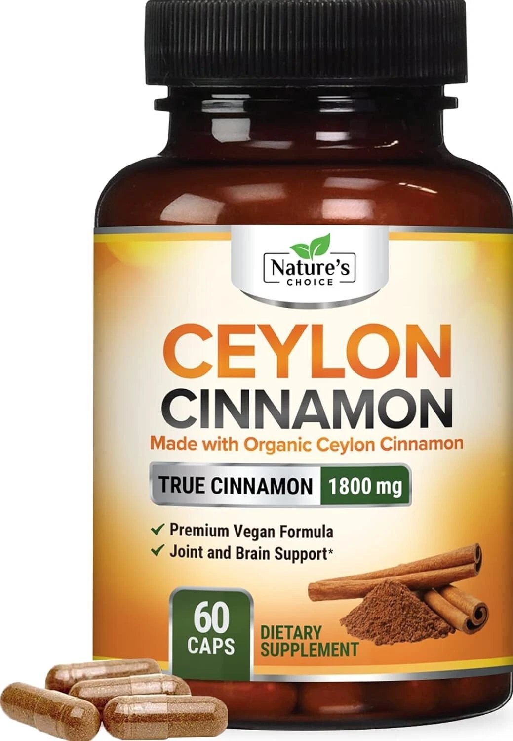 Organic Ceylon Cinnamon Supplement – 1800mg, Wellness & Glycogen ...